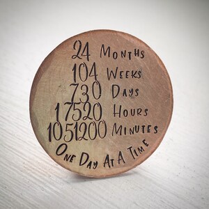 2 Year Sobriety Recovery Token, Chip Gift. One Day at A Time ...