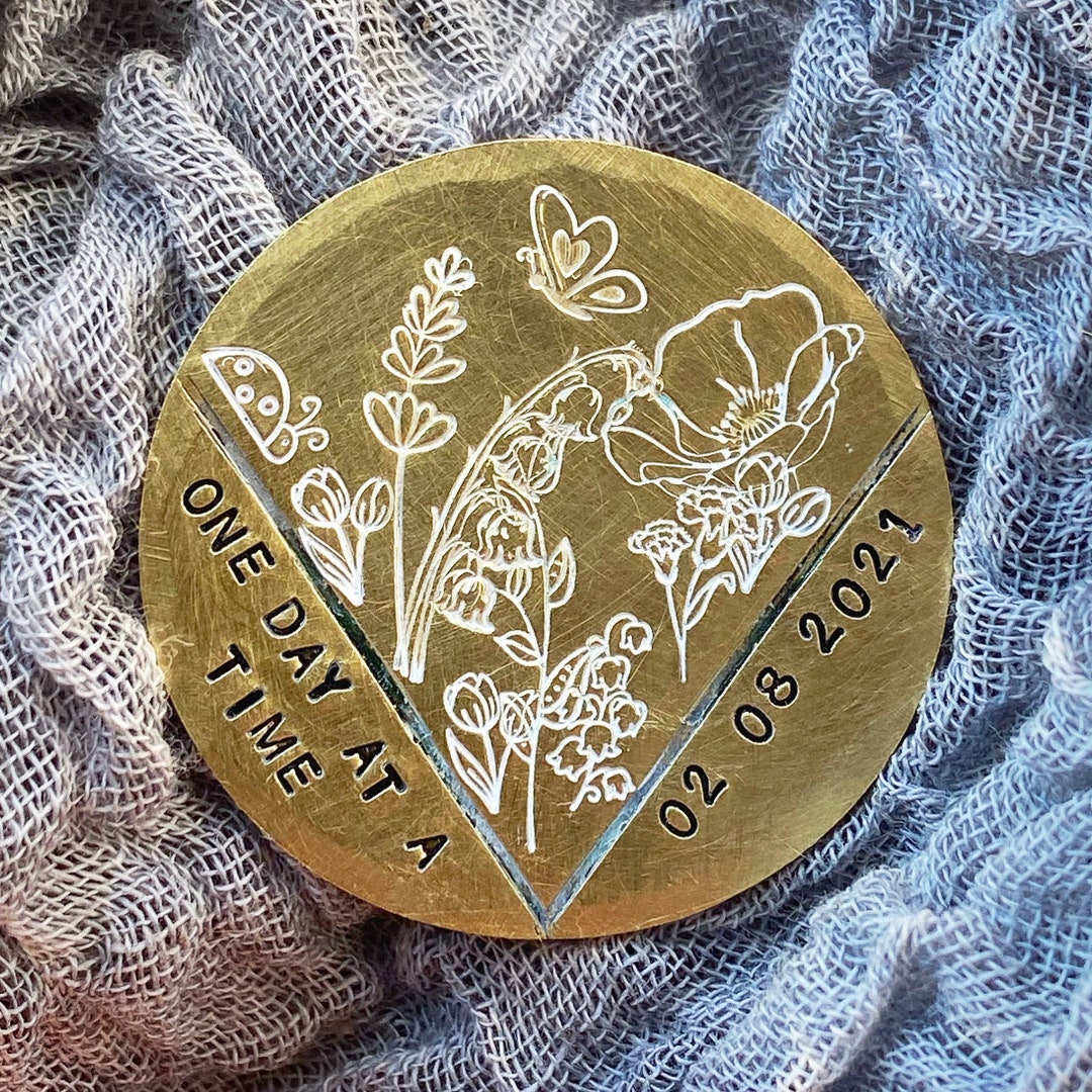 Personalised Milestone Sobriety Token, Chip Gift. Custom Hand Stamped ...