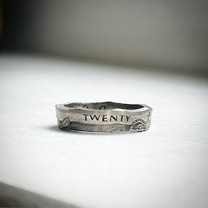 Unique 20p Coin Ring. Unusual 20th Wedding Anniversary 20 Years ...