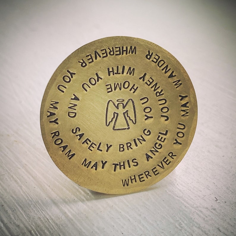 Safe Travels Guardian Angel Protection Pocket Coin Token. - Etsy