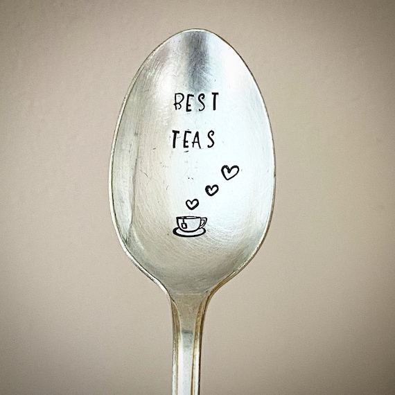 BEST TEAS. Best Friend Gift. Hand Stamped Coffee Teaspoon. | Etsy