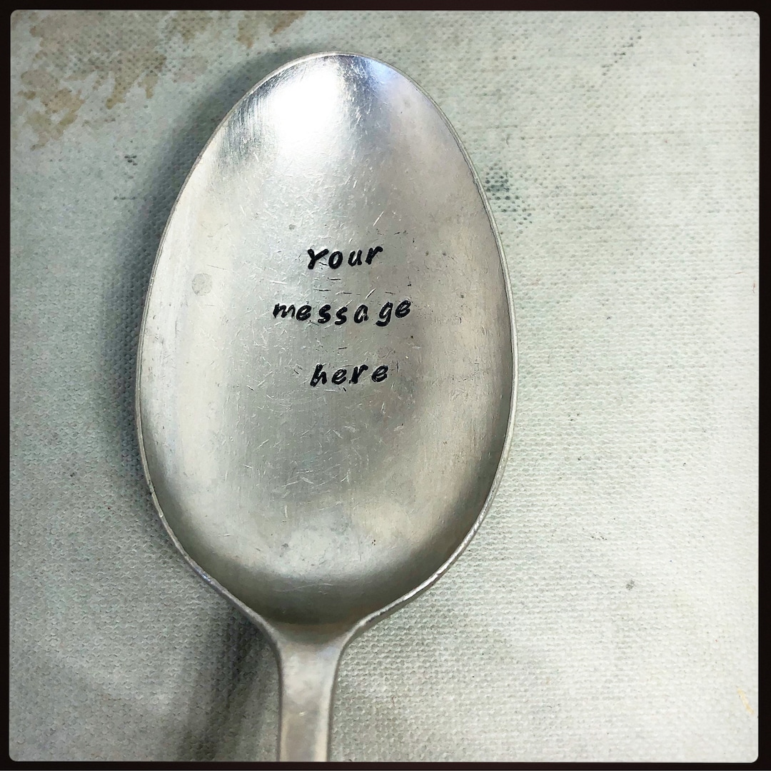 Custom Personalised Hand Stamped Teaspoon, Dessert, Soup Spoon ...