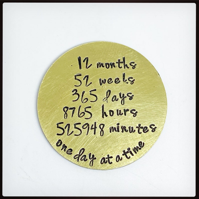1 year 365 days Sobriety Recovery token chip gift. One Day | Etsy