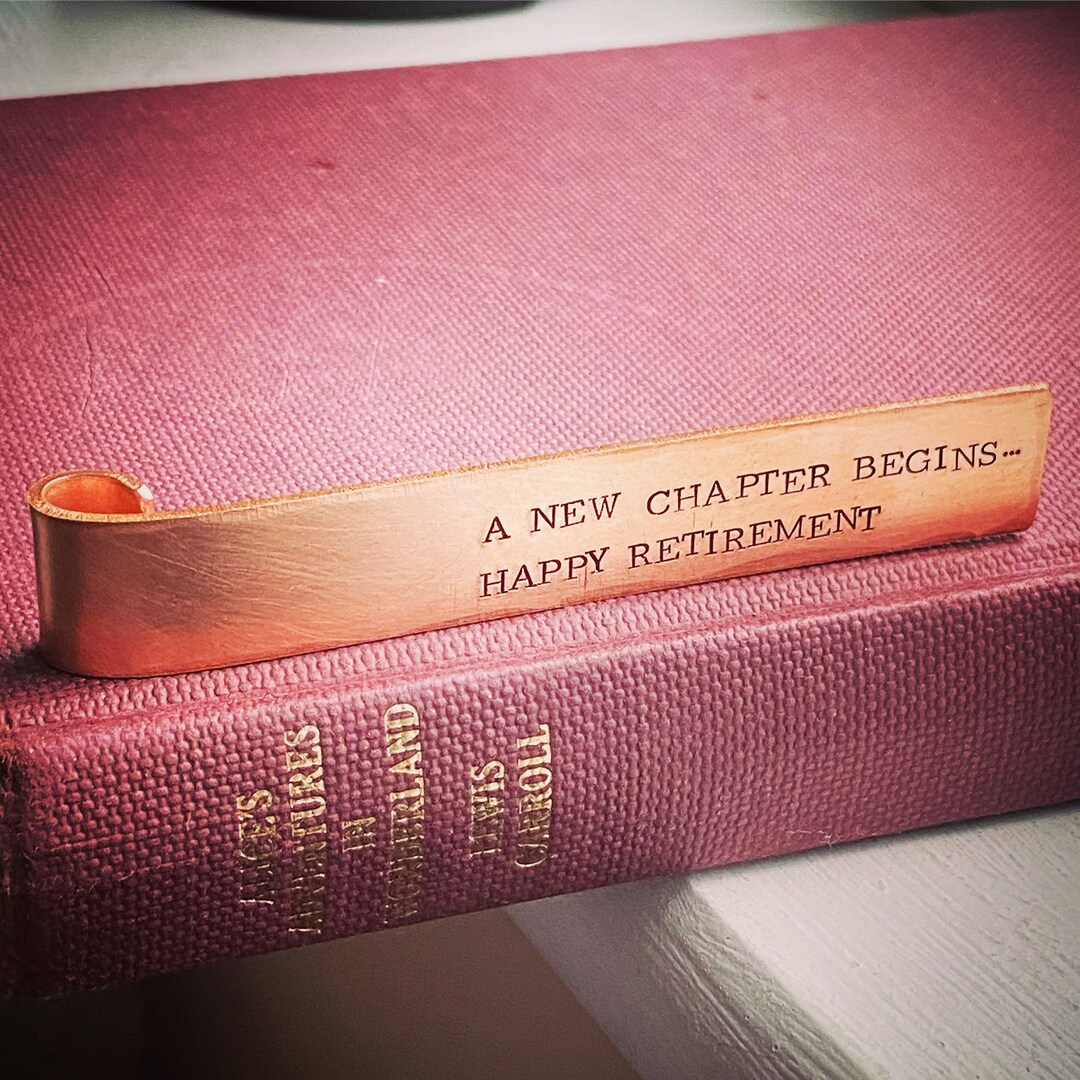 A New Chapter Begins…happy Retirement Copper Bookmark. Upcycled ...
