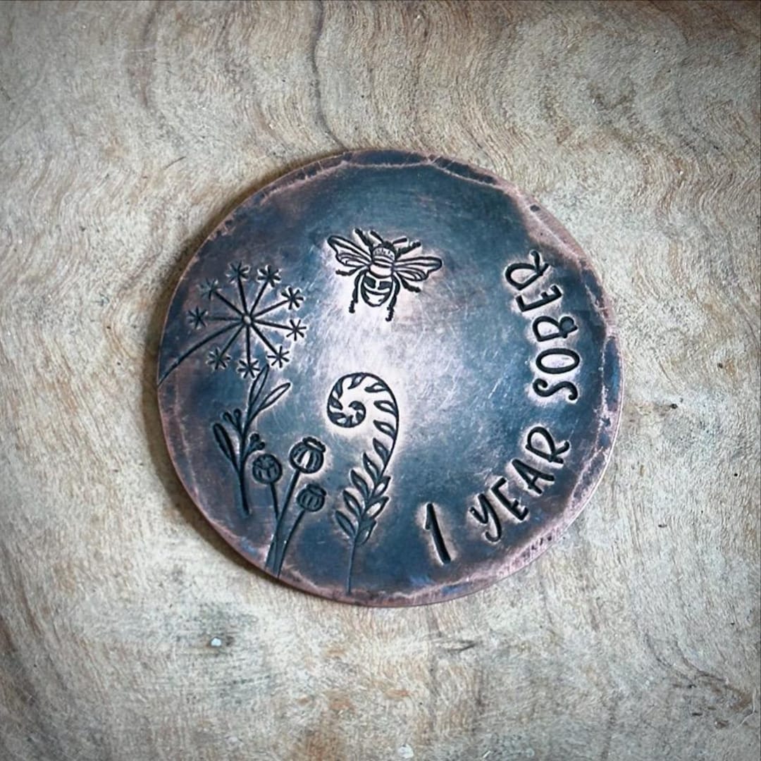 Personalised Aged Sobriety Milestone Token Chip Coin Medallion Gift ...