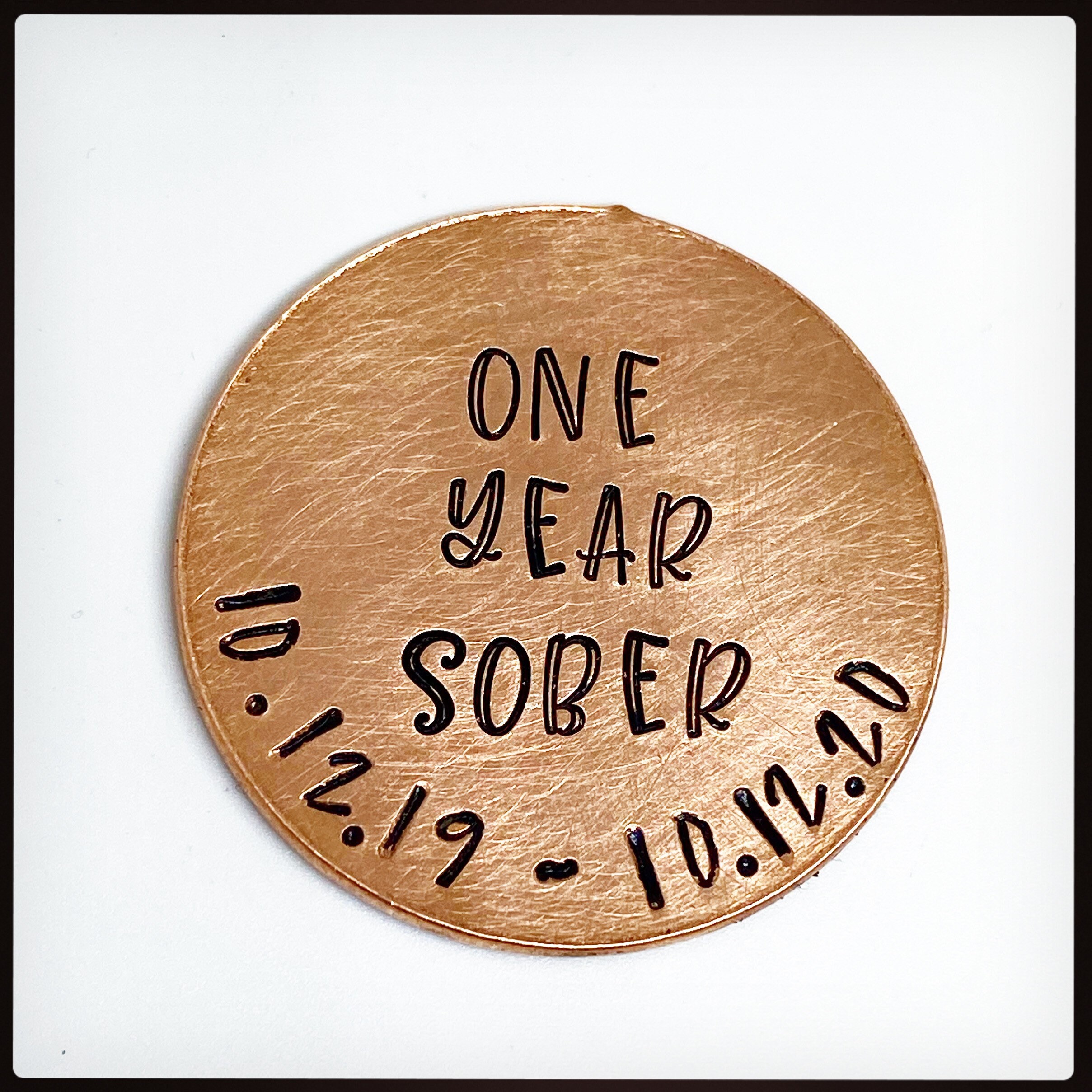 Personalised Sobriety birthday token chip gift. Custom hand | Etsy