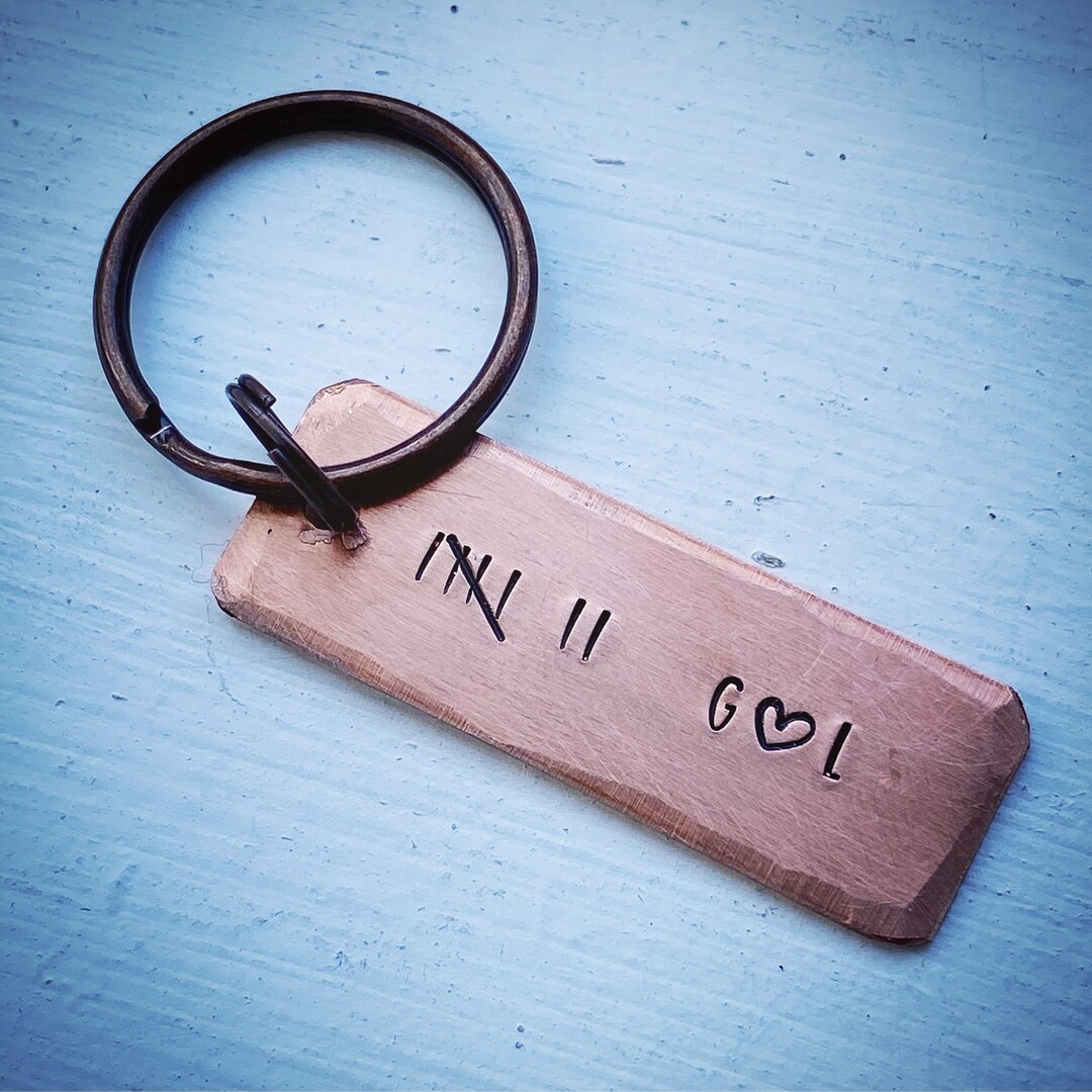 Reclaimed Copper Tally Hash Mark Hand Stamped 7th Traditional Wedding ...