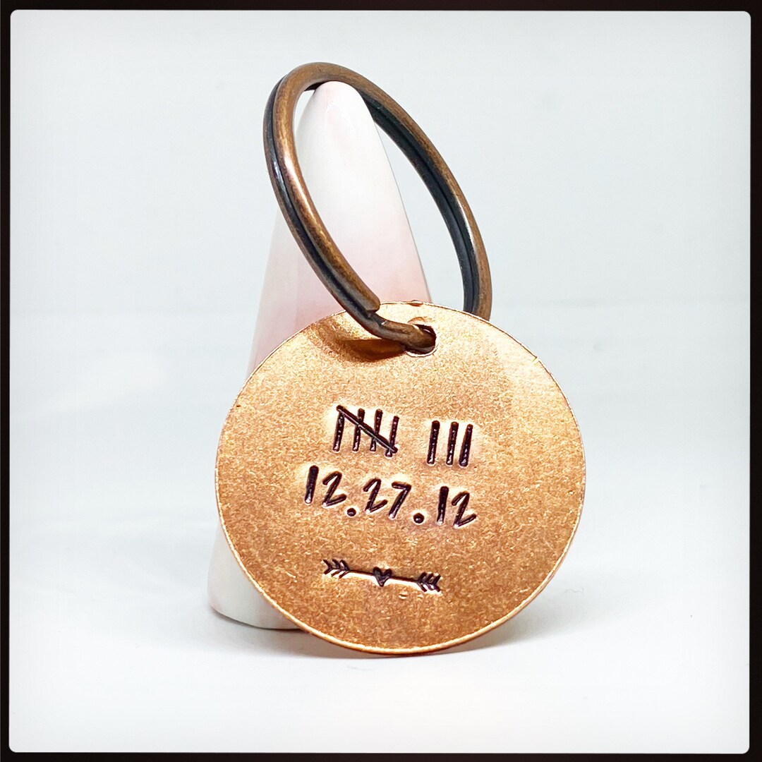 Reclaimed Bronze Tally Hash Mark Hand Stamped 8th Solid Bronze Wedding ...