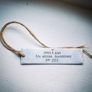 Personalised Hand Stamped Tree Hanging Charm Tree Memorial Wedding ...
