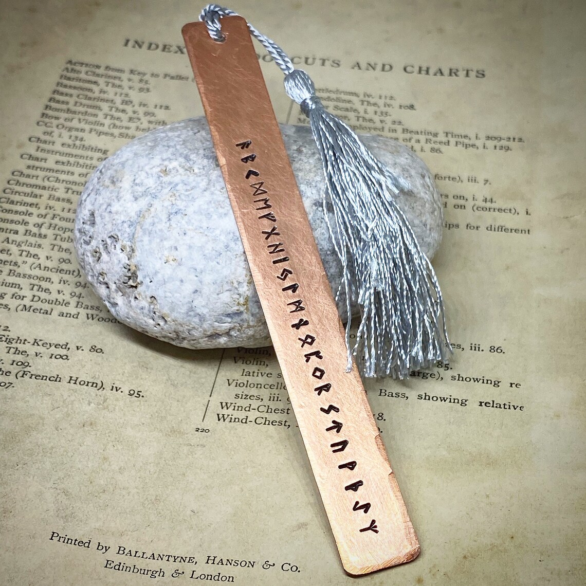 Viking Runes Alphabet Hand Stamped Copper Bookmark. Book Lover Gift ...