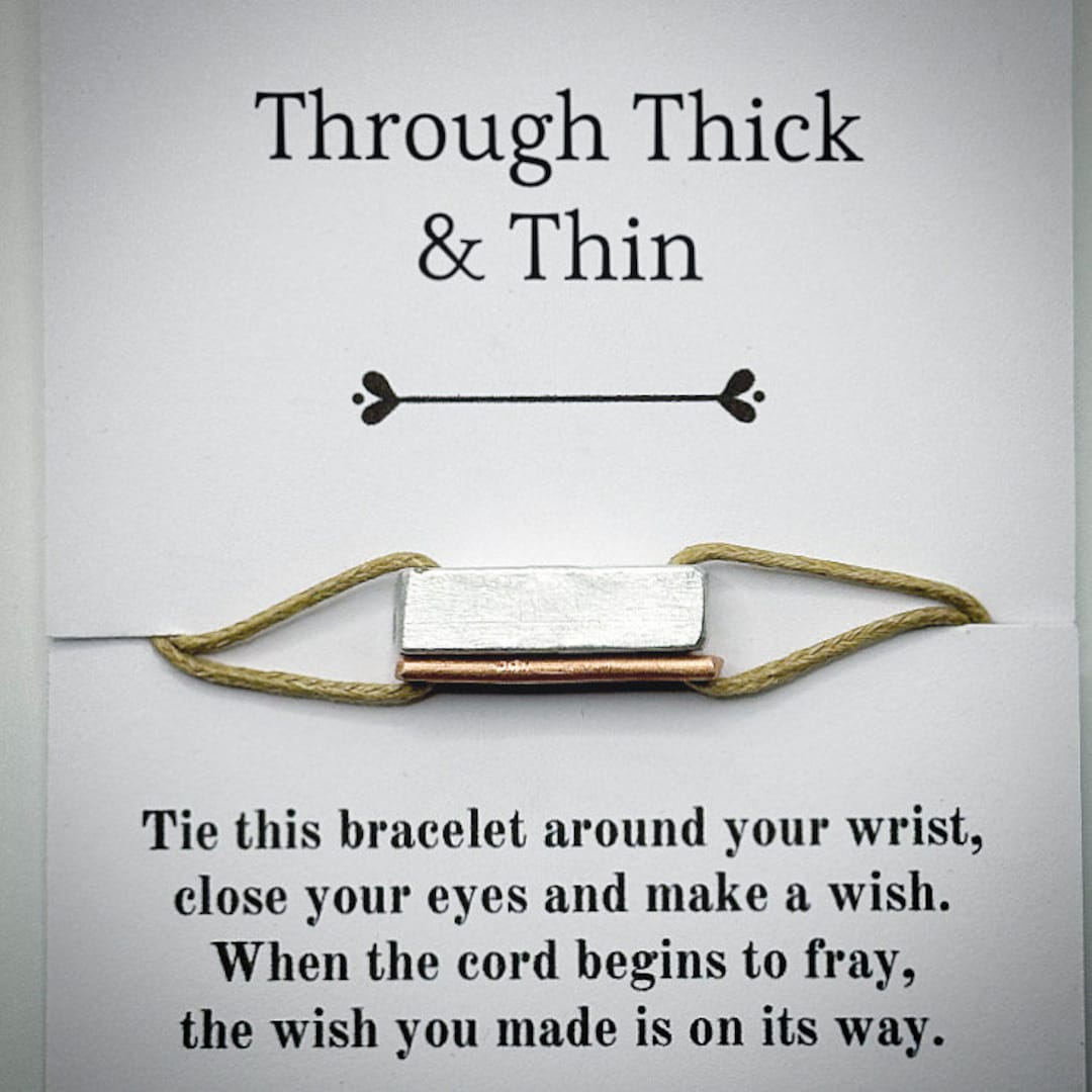 Through Thick & Thin Charm Wishing String Bracelet Birthday - Etsy