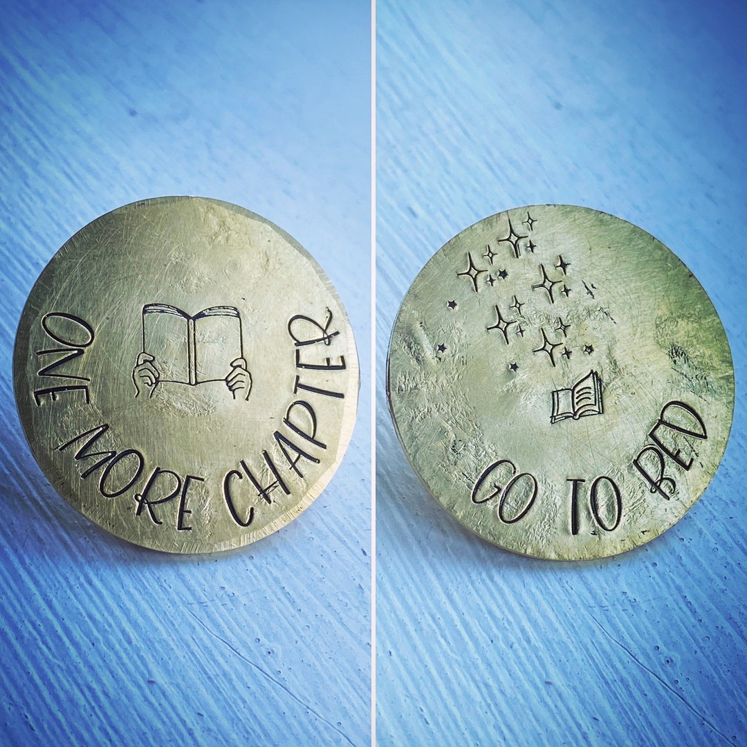 Unique FLIP COIN for Book Lovers One More Chapter Go to Bed. Decision ...