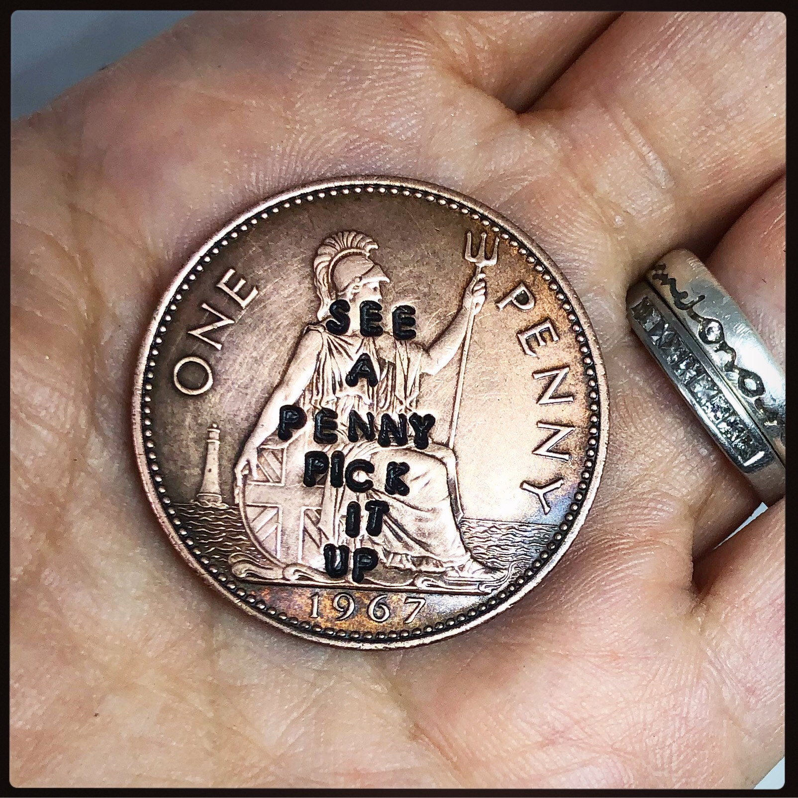Find A Penny Pick It Up. lucky penny. Custom hand stamped | Etsy