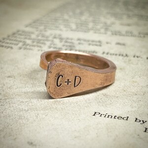 Handmade Horseshoe Nail Prairie Diamond Ring. Personalised Hand Stamped ...