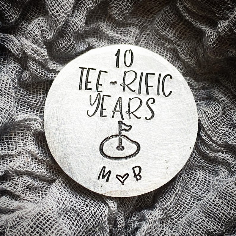 Hand Stamped Traditional 10th Wedding Anniversary Gift for Him - Etsy