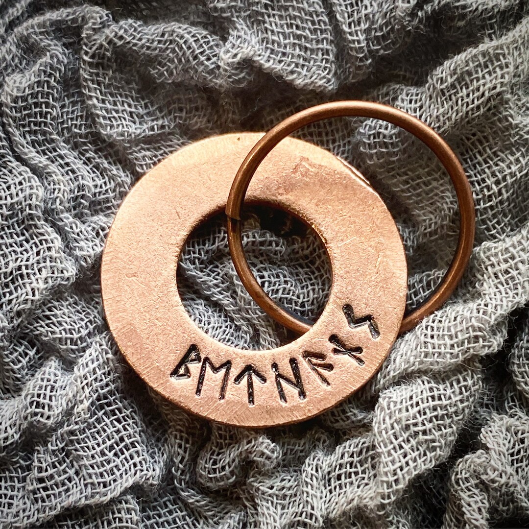 Viking Runes Pet ID Tag. Custom Dog, Cat Pet Tag. Hand Stamped. Double ...