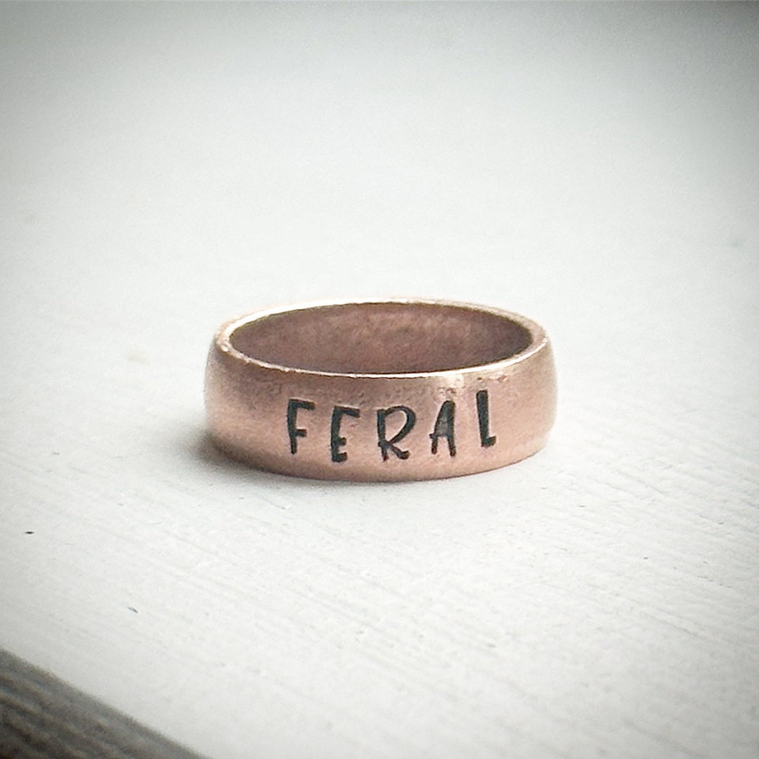 FERAL Copper Ring. Funny Teenage Unisex Gift Jewellery. - Etsy