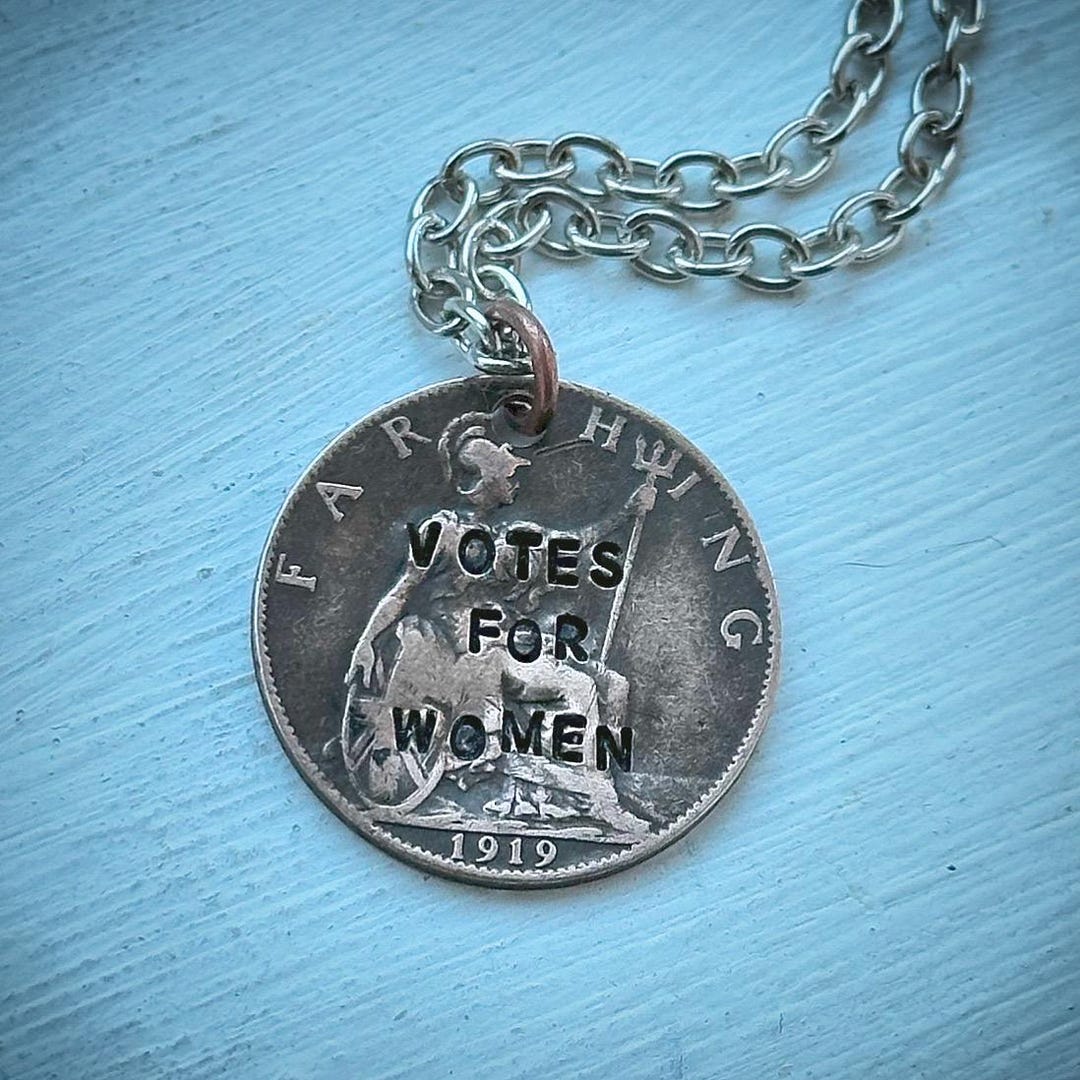 VOTES for WOMEN. Vintage Farthing Penny Coin Pendant. Suffragette ...