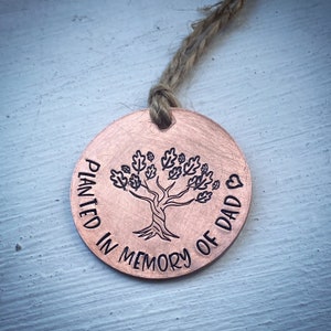Planted in Memory Of... Personalised Hand Stamped Tree Hanging Charm ...