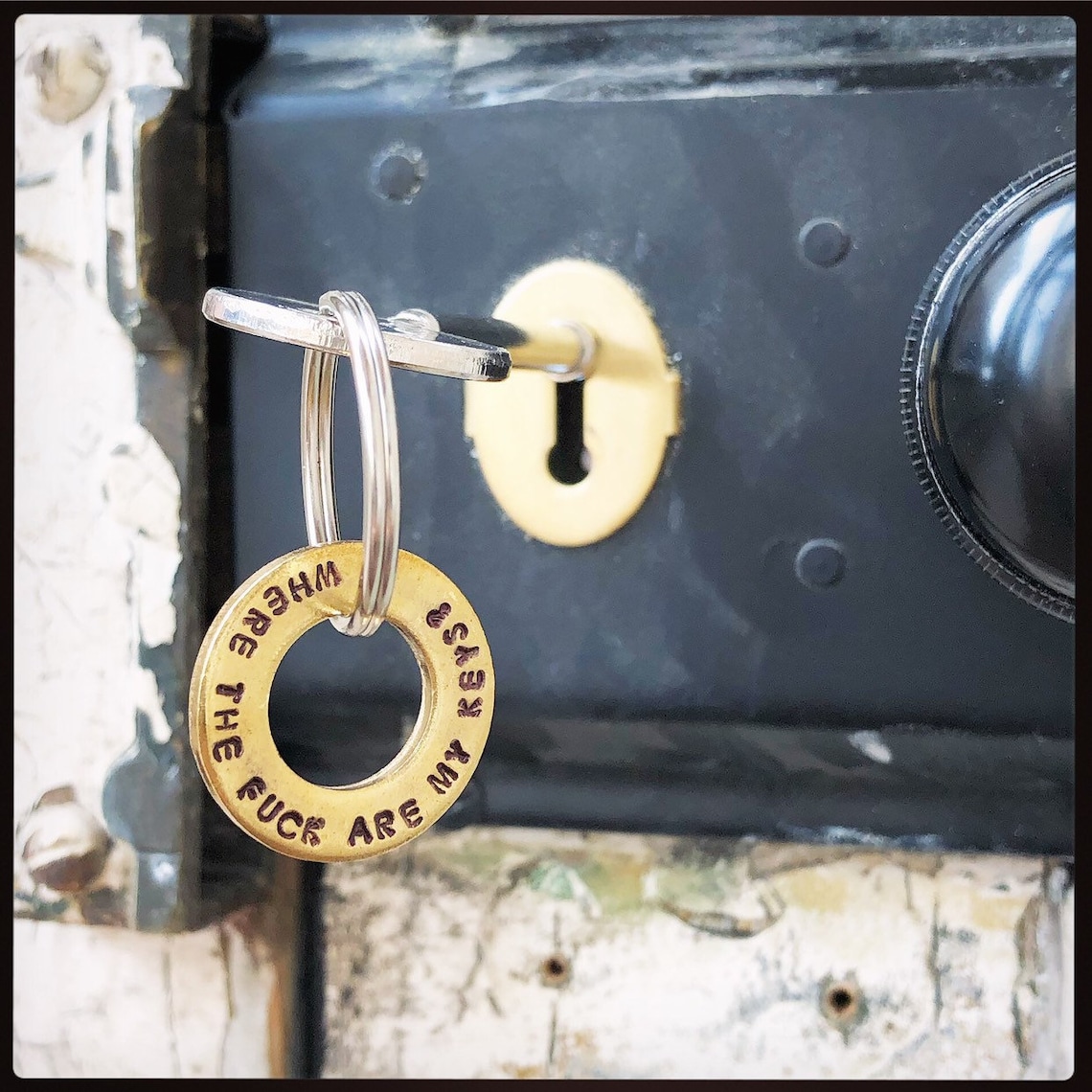 Where The Fuck Are My Keys. Hand stamped washer. | Etsy