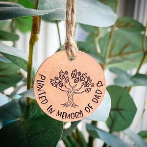 Planted in Memory Of... Personalised Hand Stamped Tree Hanging Charm ...