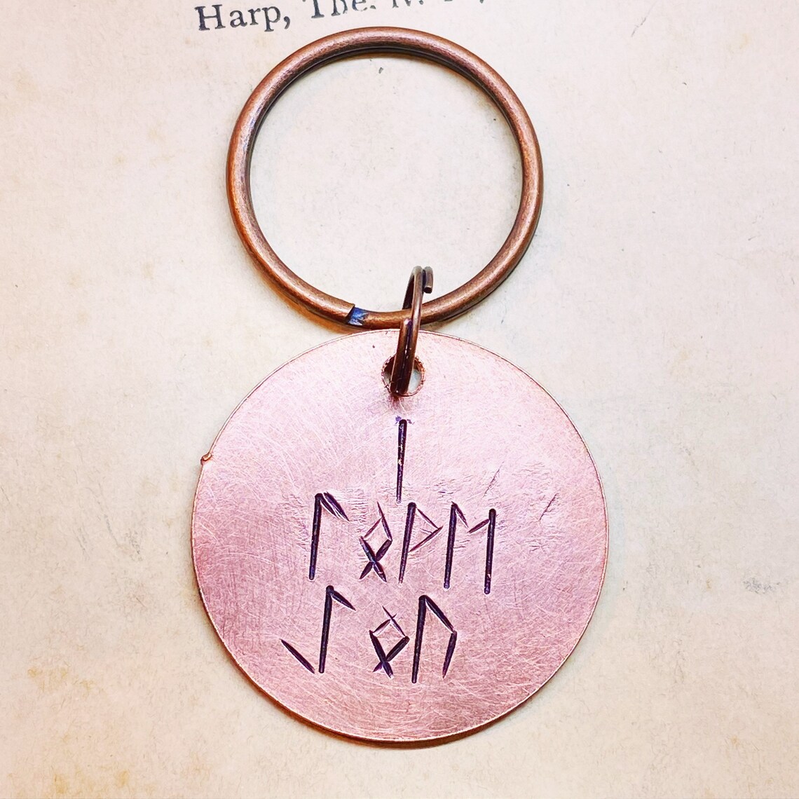 I LOVE YOU Viking Runes. Reclaimed Bronze Hand Stamped 8th Solid Bronze ...