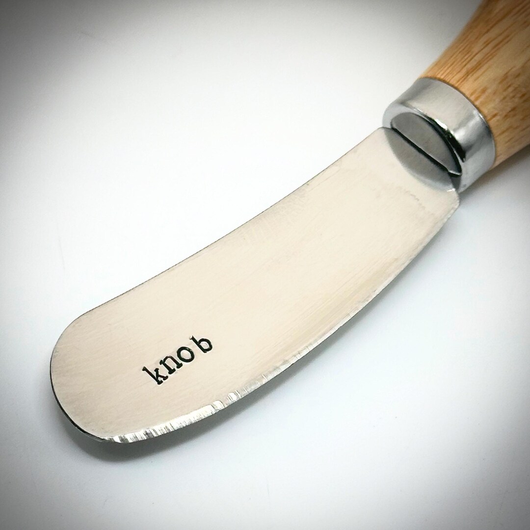 KNOB Funny Butter Knife. Hand Stamped Small Knife. Christmas Birthday ...