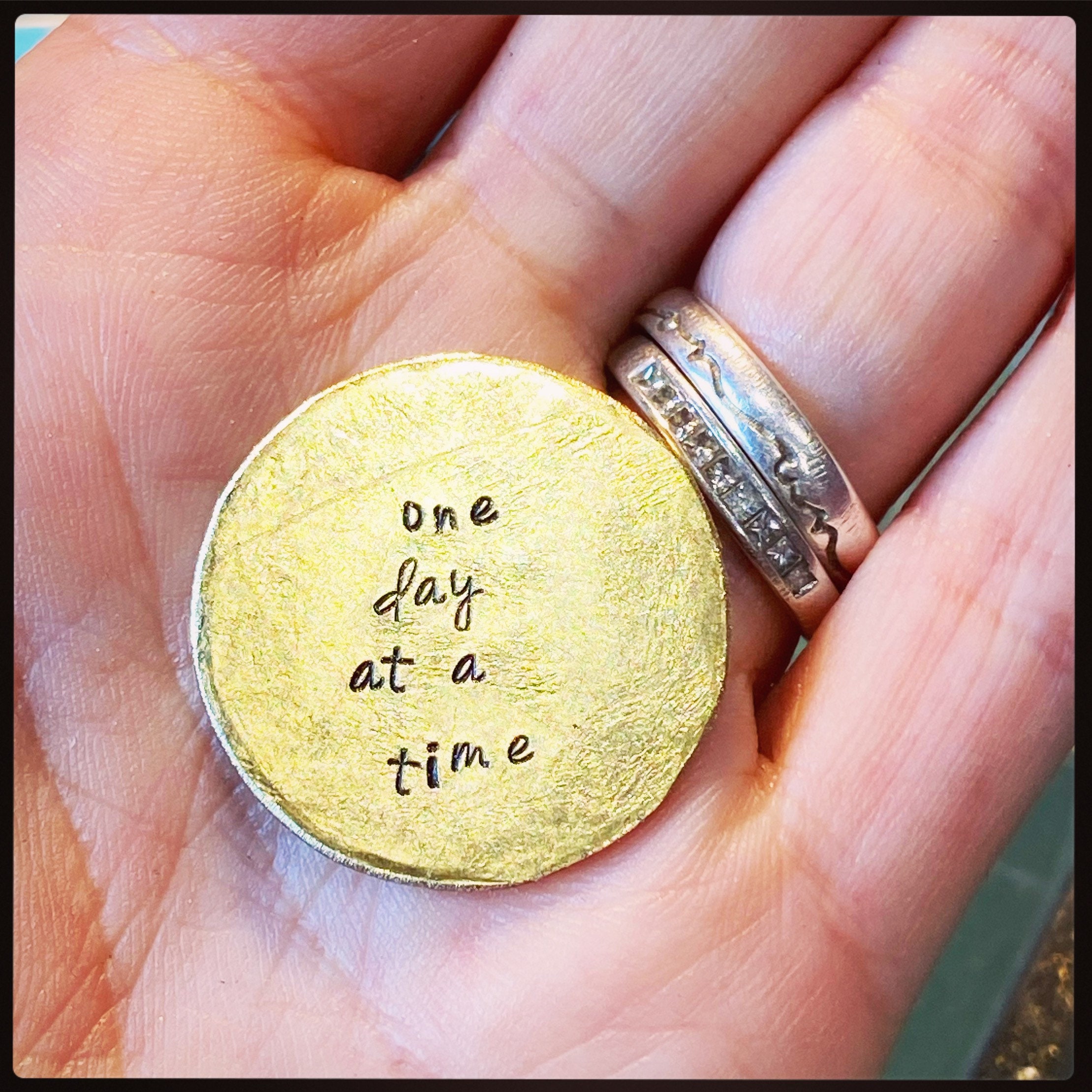 Personalised Sobriety Recovery Token Chip Gift. Custom Hand - Etsy
