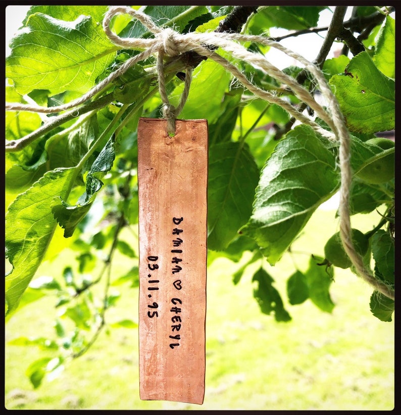 Personalised Hand Stamped Tree Hanging Charm. Tree Memorial. - Etsy