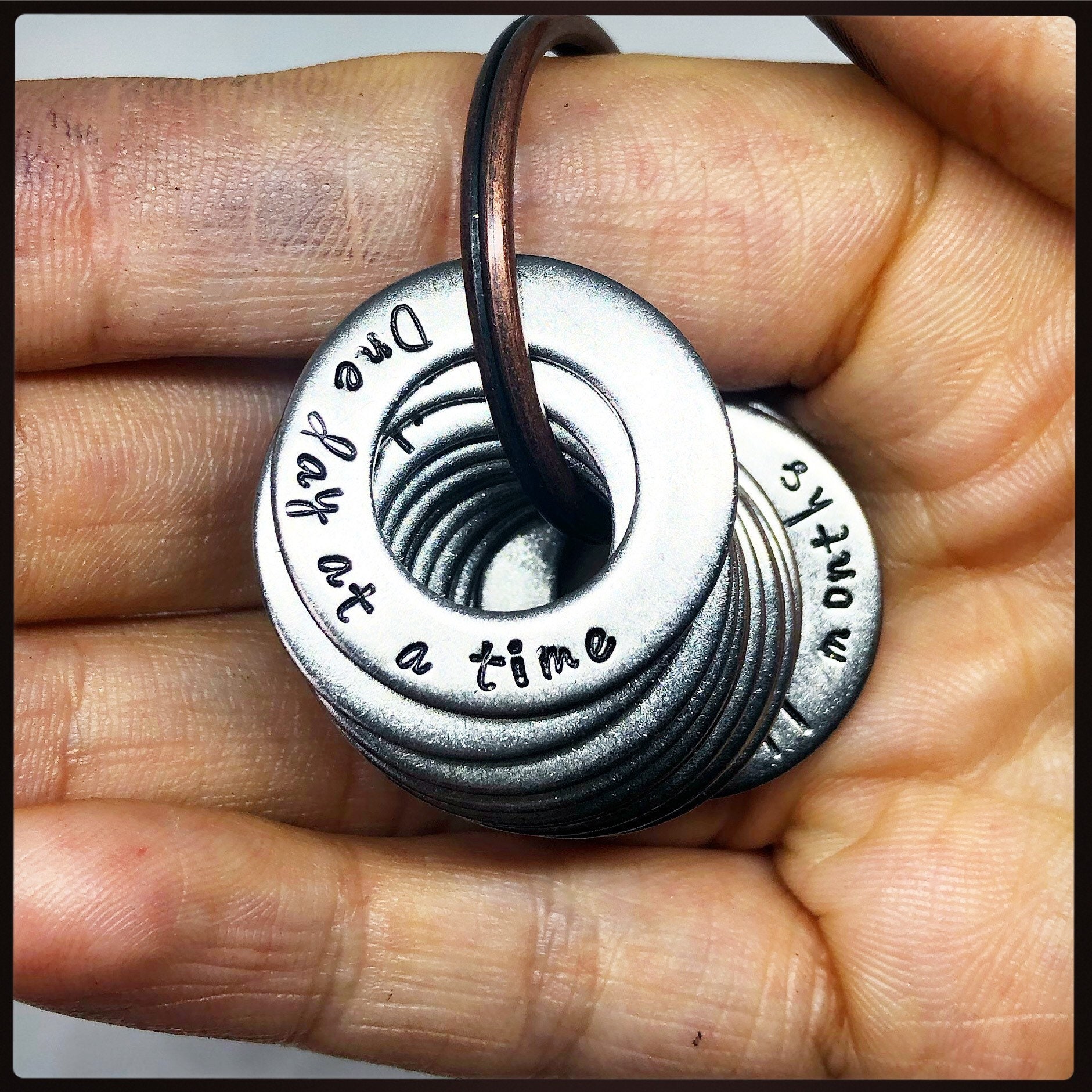 PERSONALISED One Day at A Time. Recovery Sobriety Token Charms - Etsy