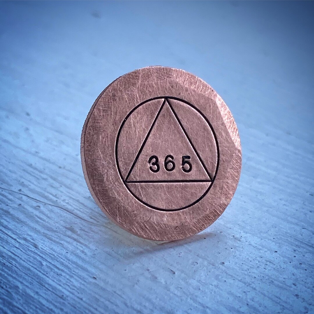 PERSONALISED Sobriety Milestone Pin Badge Gift Symbol Hand Stamped ...