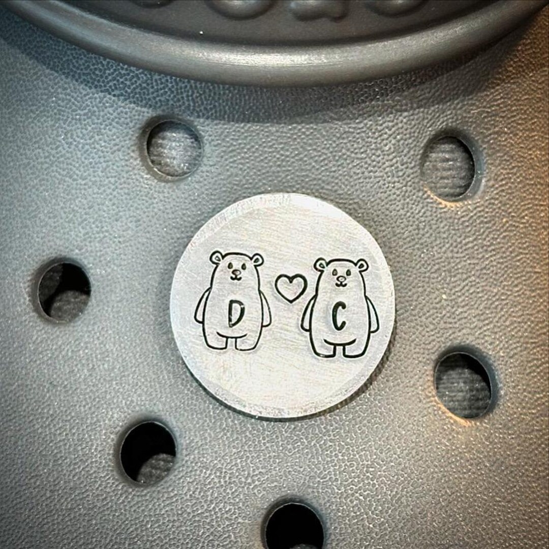 PERSONALISED Cute Bears Croc Couples Initials Shoe Charm Clog Charm ...