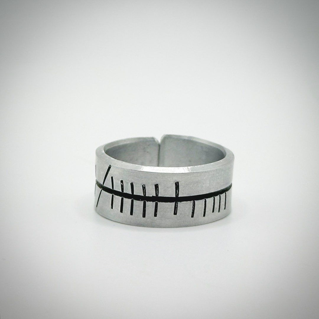 Ogham Personalised Name Word Aluminium Adjustable Ring. Ancient Irish ...