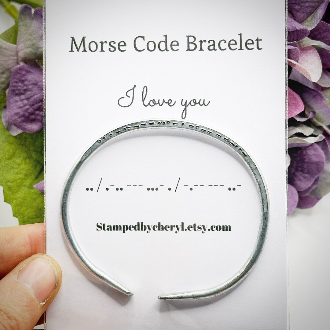 Morse Code Secret Message I LOVE YOU Hand Stamped Birthday Wedding ...