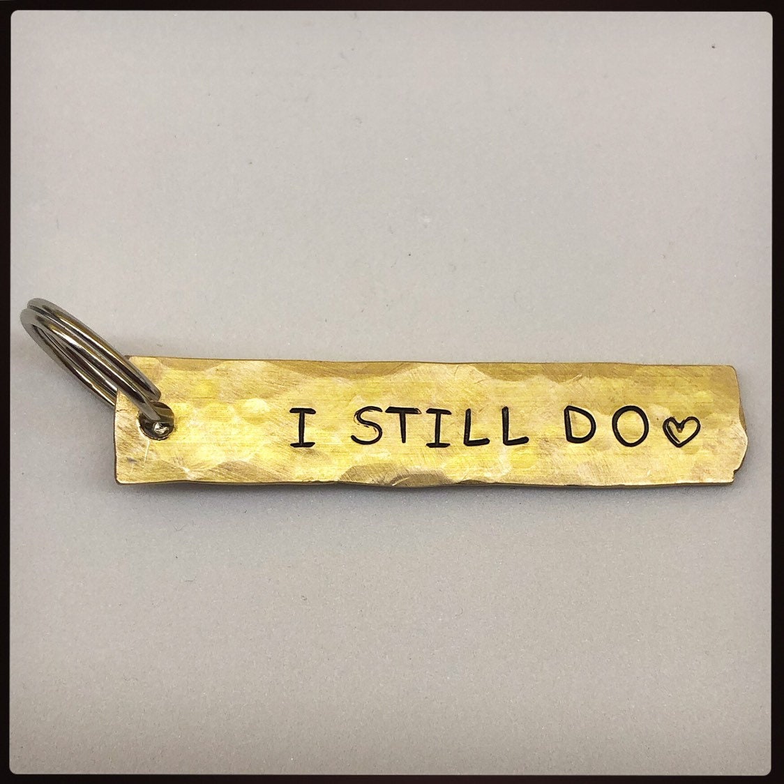 Personalised double sided I STILL DO. Hand stamped brass | Etsy