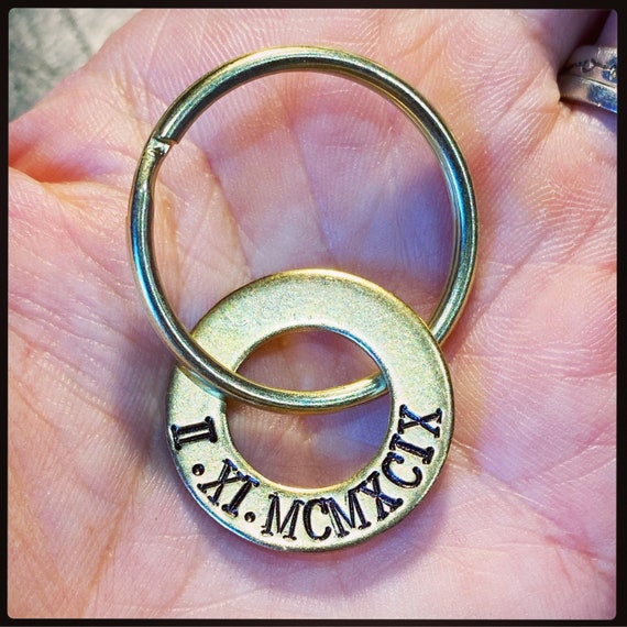 Roman Numerals Wedding Date Hand Stamped Personalised Solid | Etsy