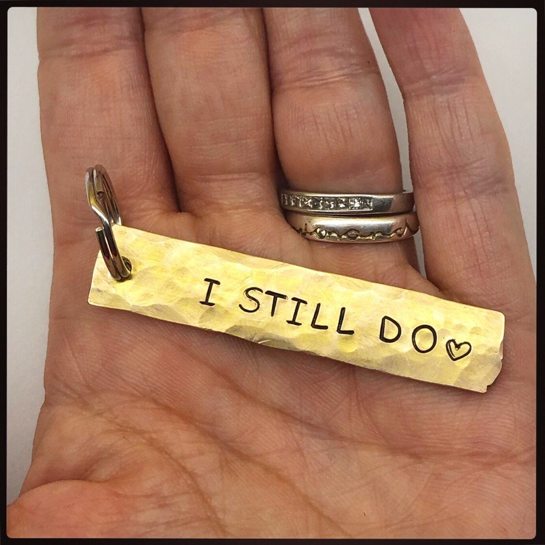 Personalised double sided I STILL DO. Hand stamped brass | Etsy