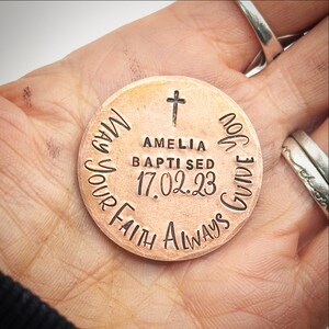 May Your Faith Always Guide You. Personalised Baptism Coin Token ...