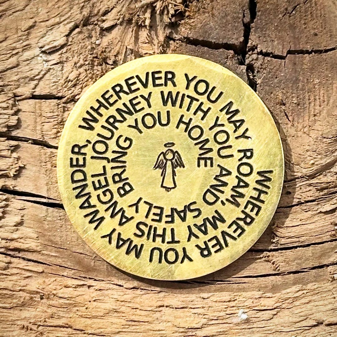 Safe Travels Guardian Angel Protection Pocket Coin Token. Backpacking ...
