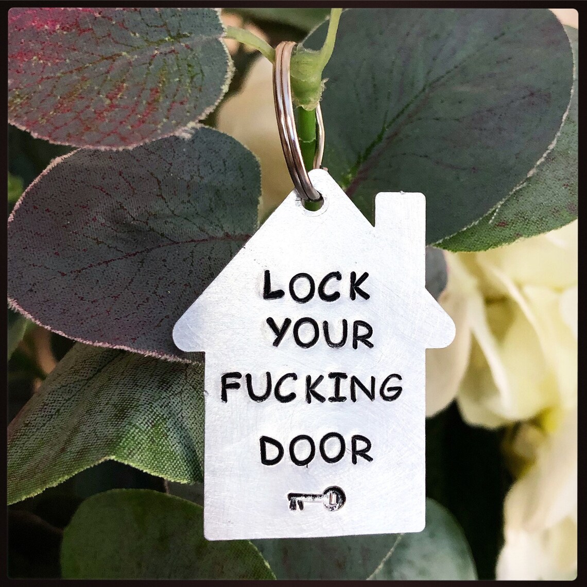 Lock Your Fucking Door Hand Stamped T Keychain Aluminium Etsy