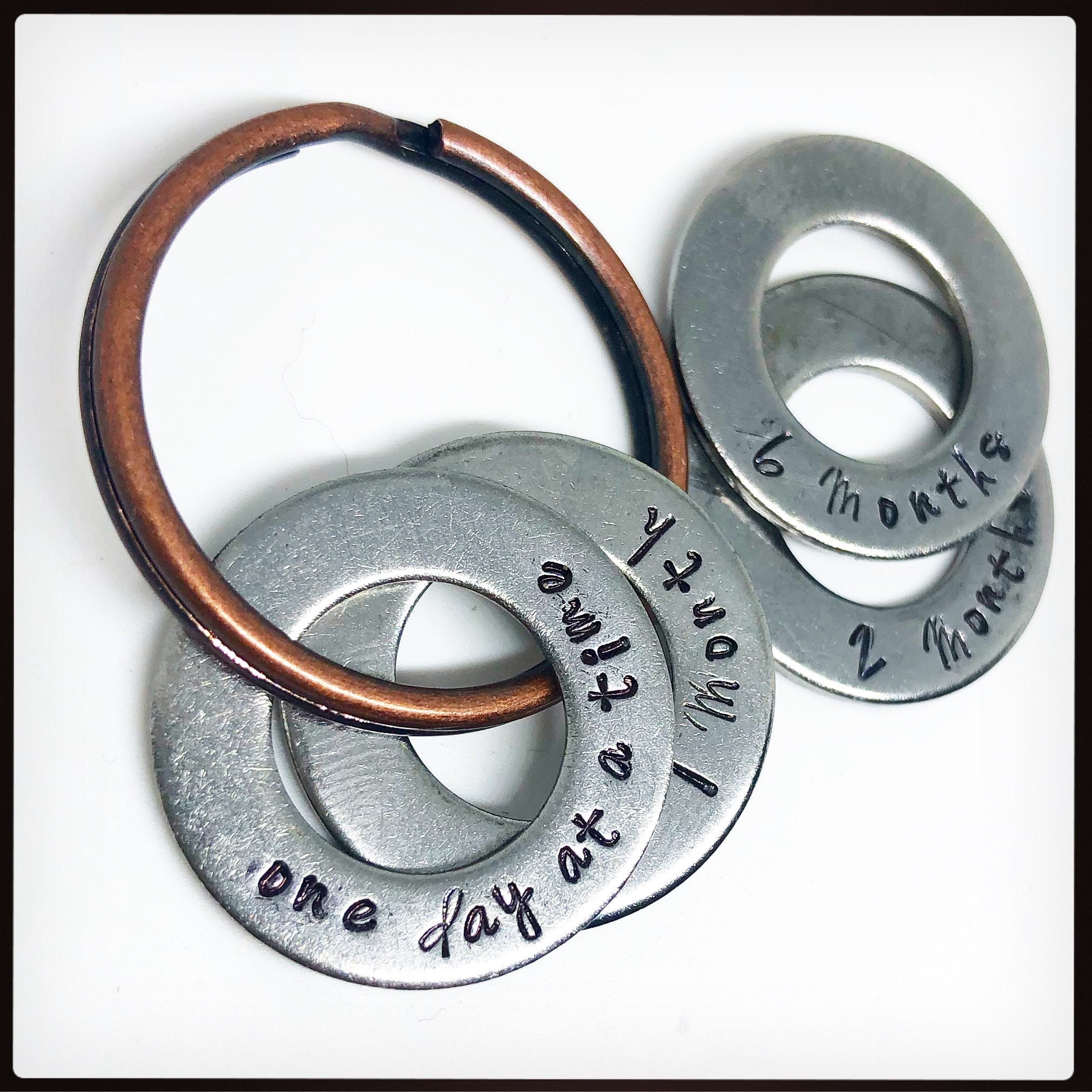 PERSONALISED One Day at A Time. Recovery Sobriety Token Charms - Etsy