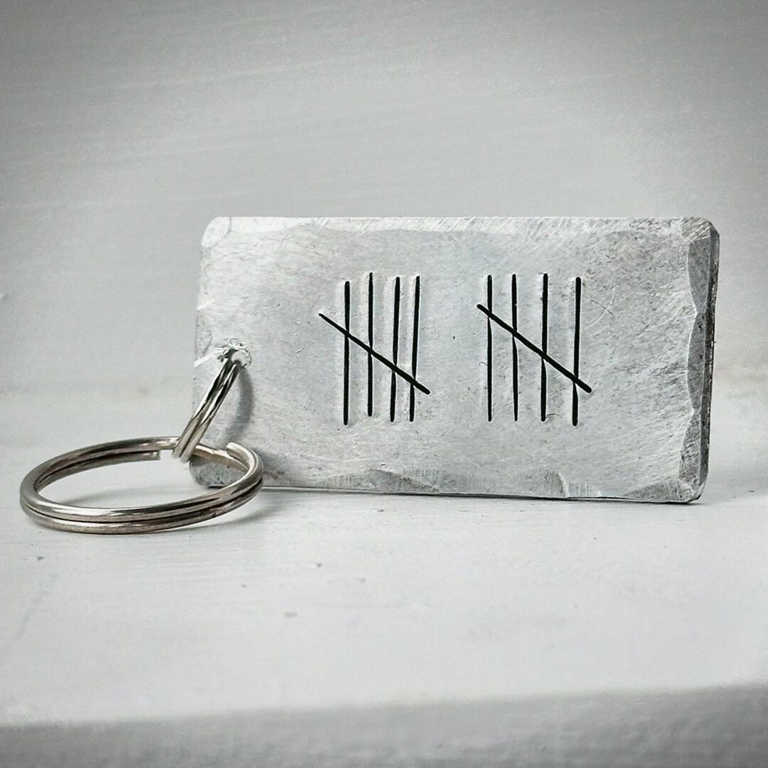 PERSONALISED Aluminium Tally Hash Mark Hand Stamped 10th Traditional ...