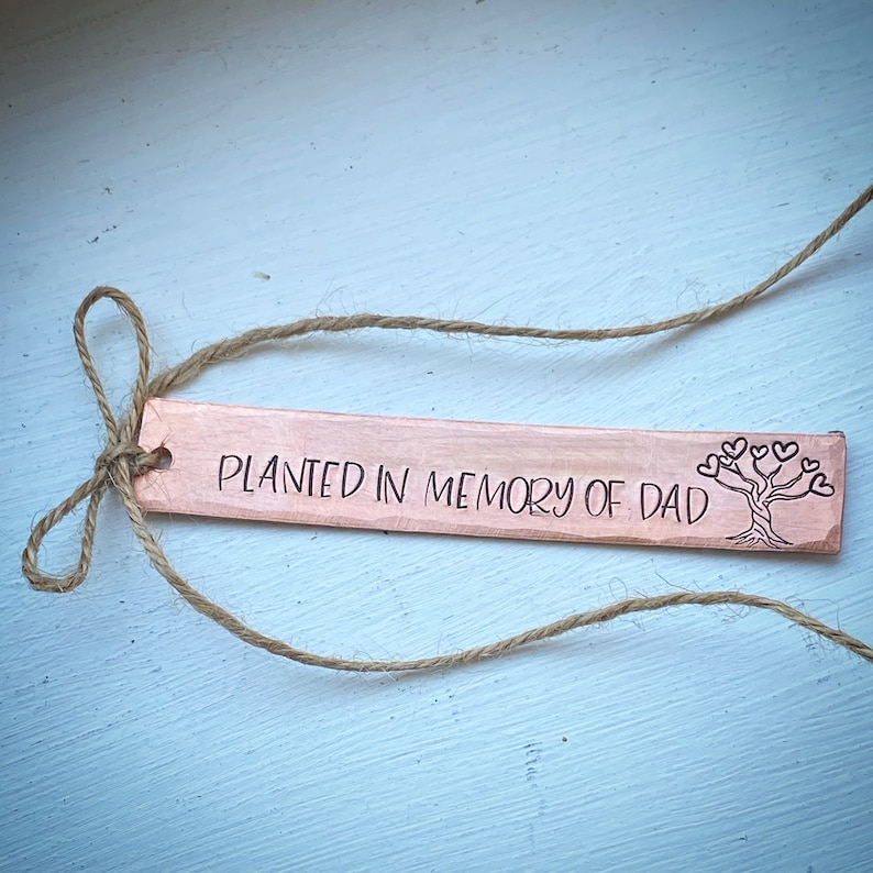 Planted in Memory Of... Personalised Hand Stamped Tree Hanging Charm ...