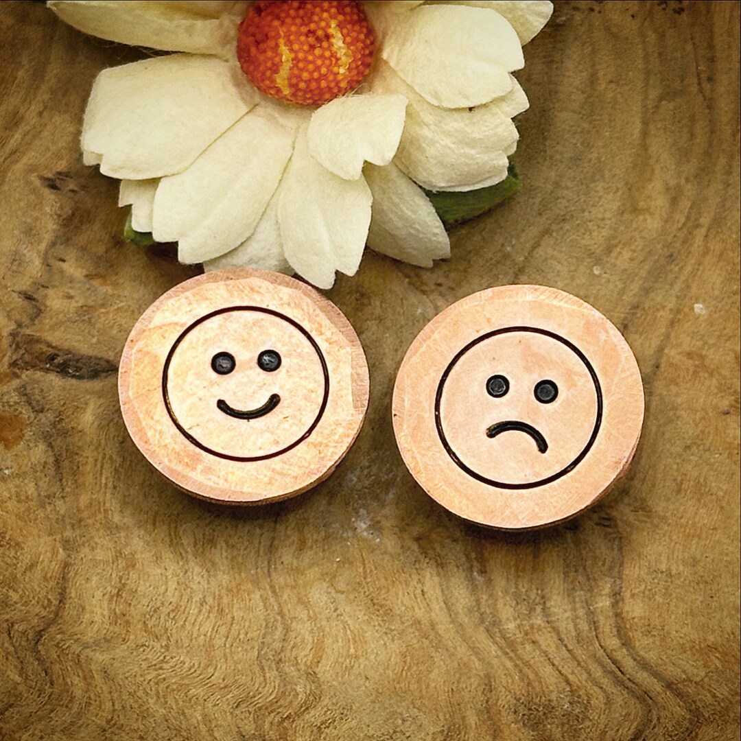 Happy Smiley Face Sad Face Croc Shoe Charm Jibbitz Charm. Hand Stamped ...