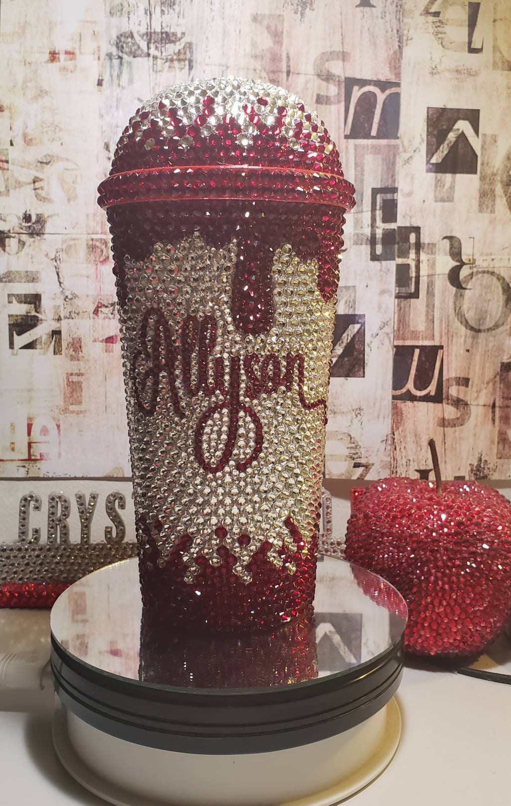 Drink & Barware Kitchen & Dining CUSTOM Blinged 20oz Skinny Tumbler ...