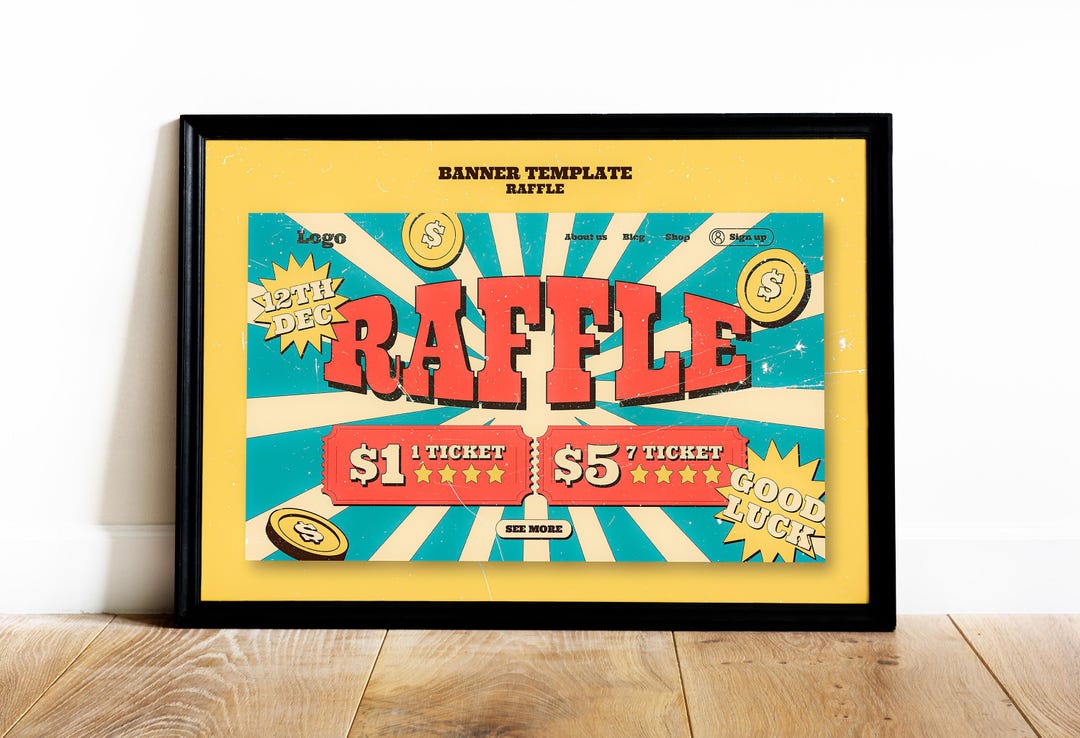 Yellow Retro Photo, Vintage Raffle Ticket Art Print, Nostalgic Decor ...