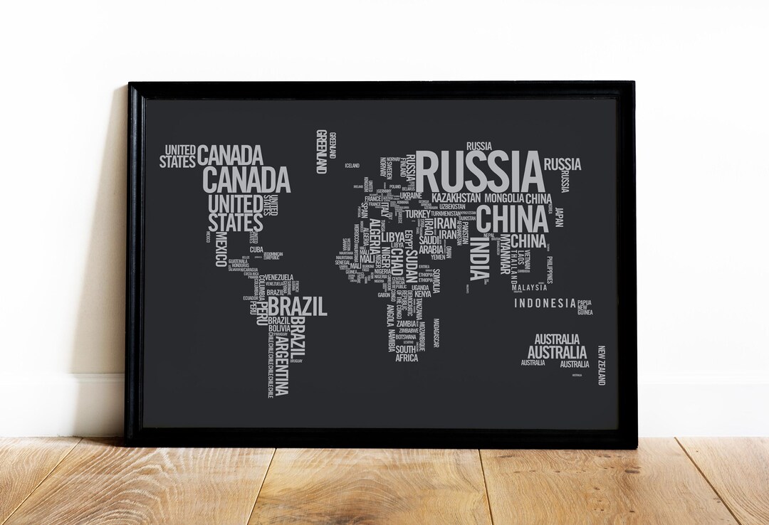 Países Mapa Tela, Mapa do Mundo Tela, Mapa Arte de Parede, Mapa Arte de ...