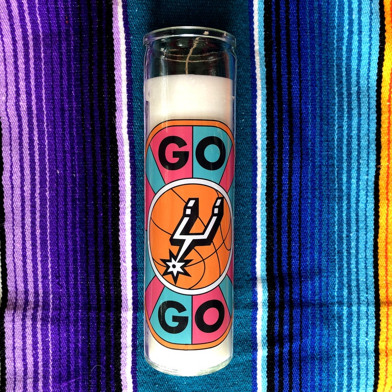 Go Spurs Go Prayer Candle the DIY Candle Sticker read Item | Etsy