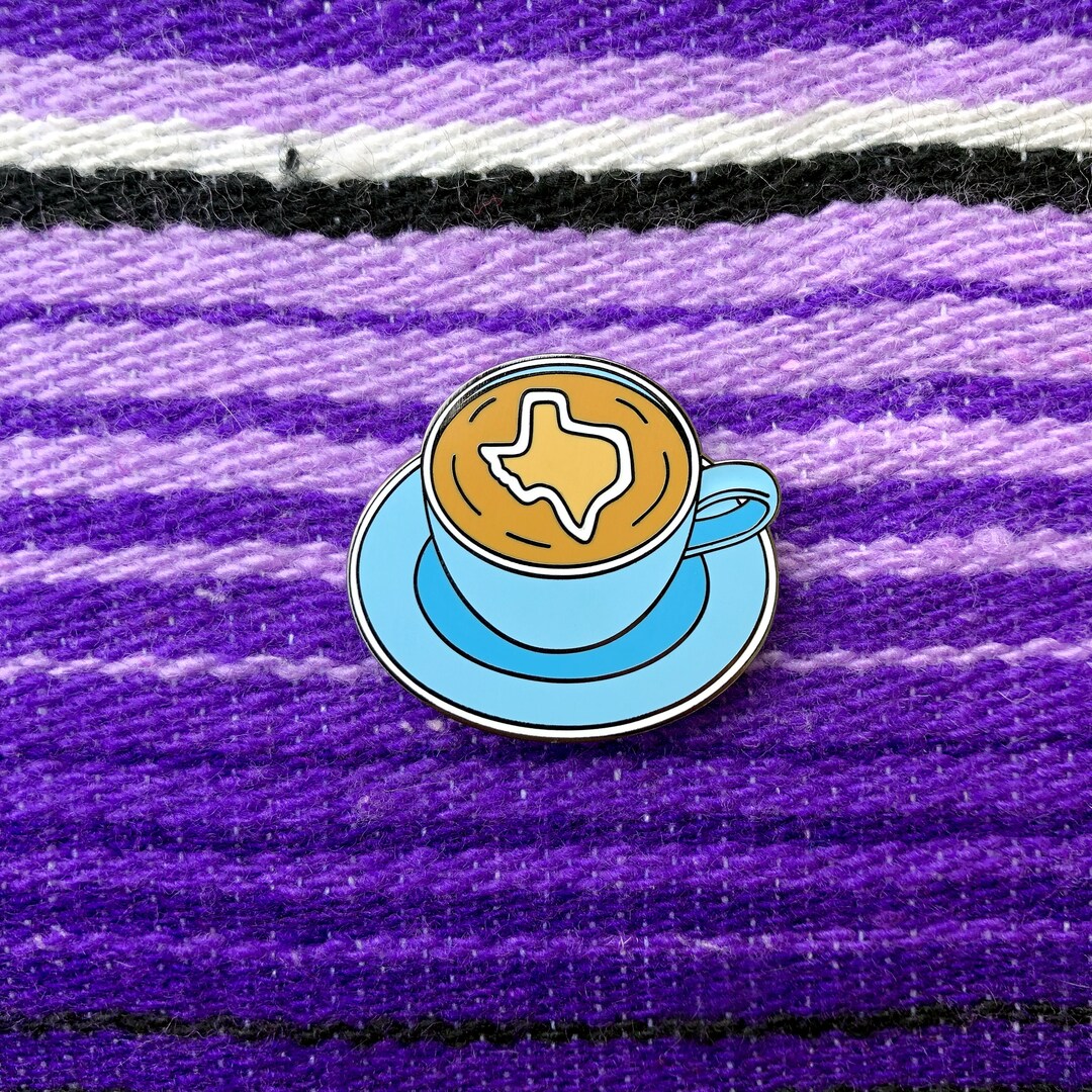 Texas Coffee, the Enamel Pin - Etsy