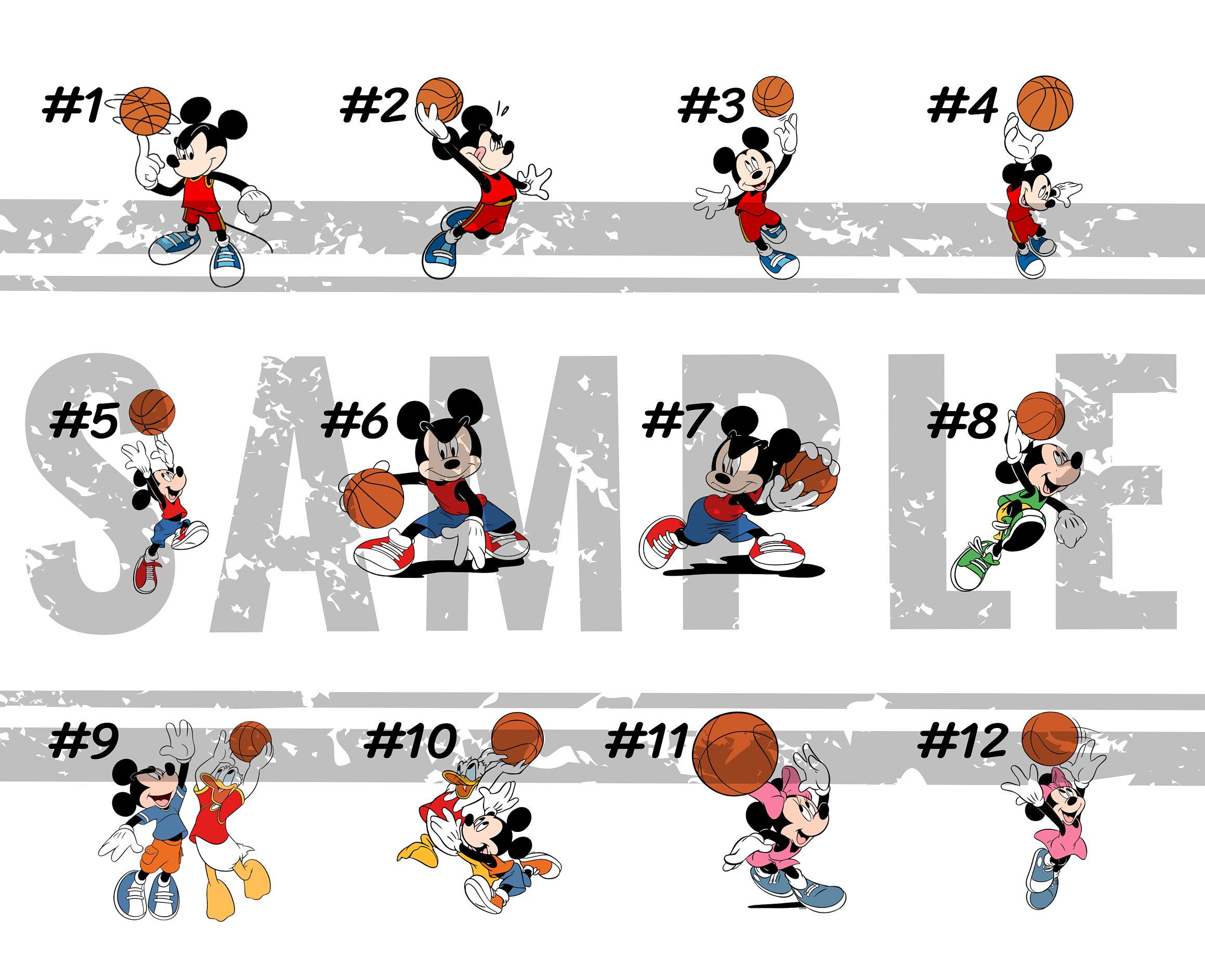 Basketball Mickey Mouse, Minnie Mouse, Donald Duck 1.5 Edible Icing ...